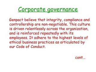 53373186 genpact-ppt | PPT | Business | Business and Finance