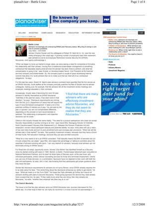 Plan Advisor Mag Ken 120108 Article | PDF