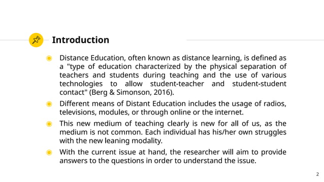 Distance Learning Challenges and Coping S | PPT