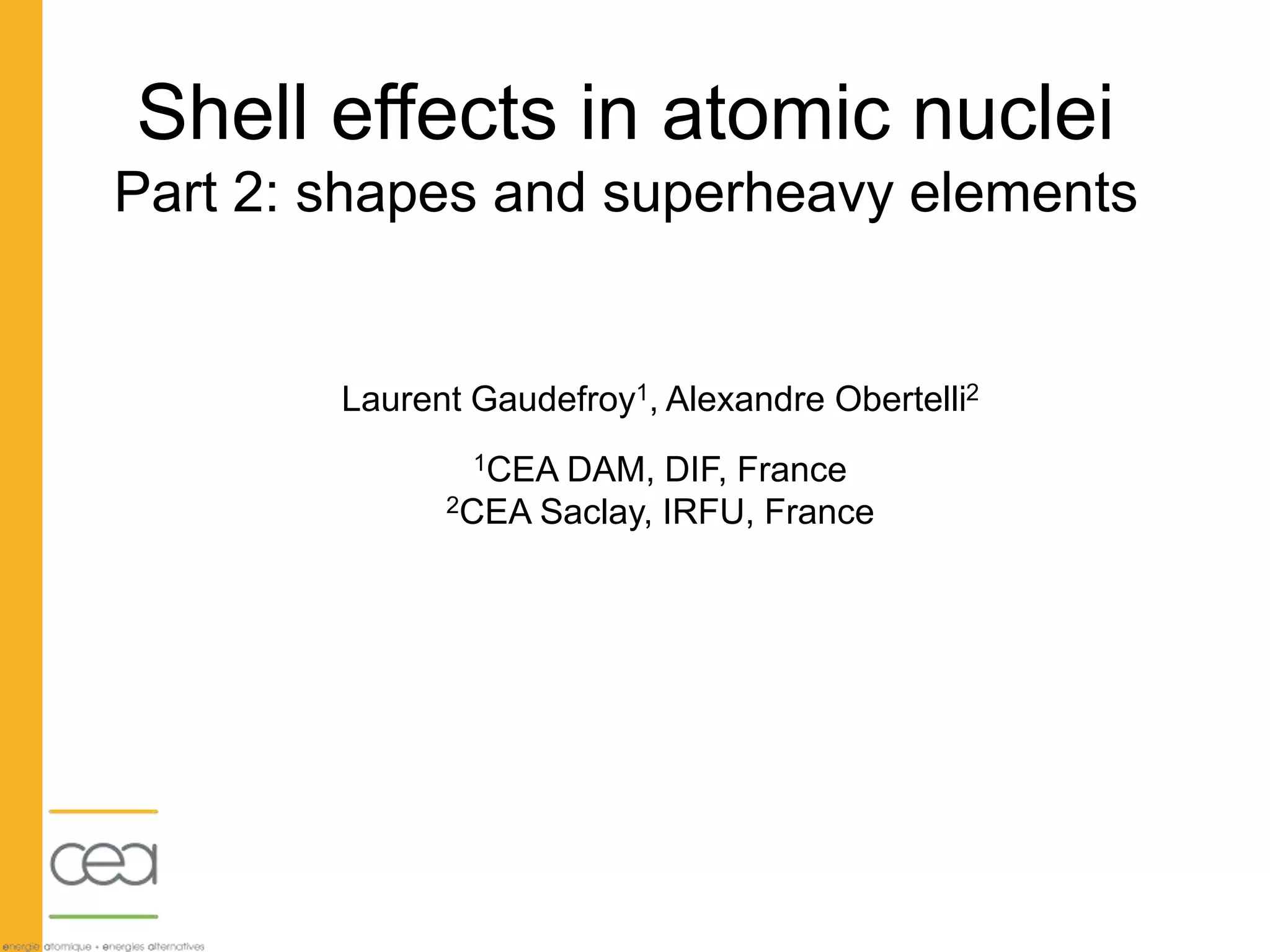 Shell effects in atomic nuclei | PPT