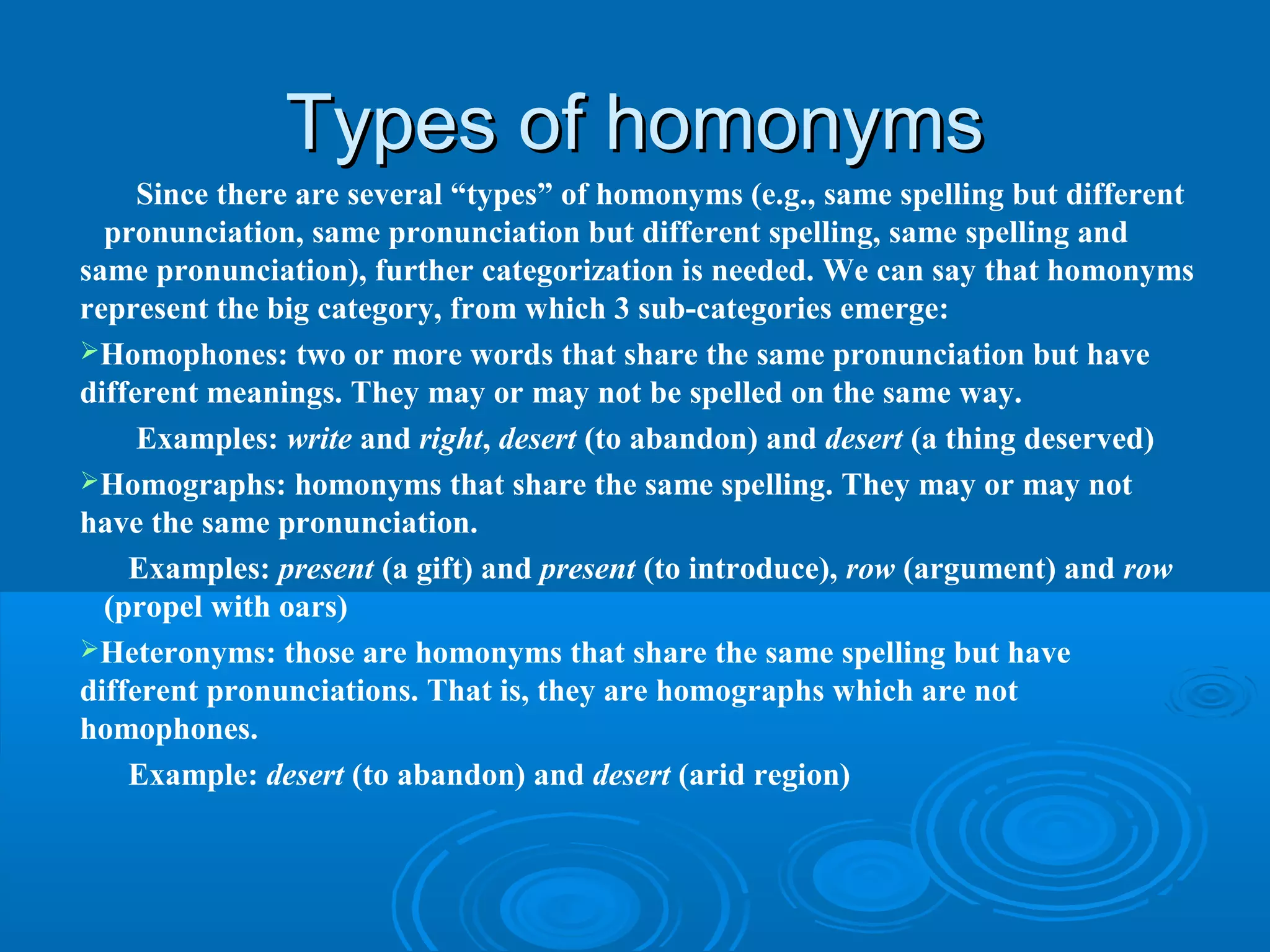 Homonyms | PPT
