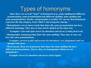 Homonyms | PPT
