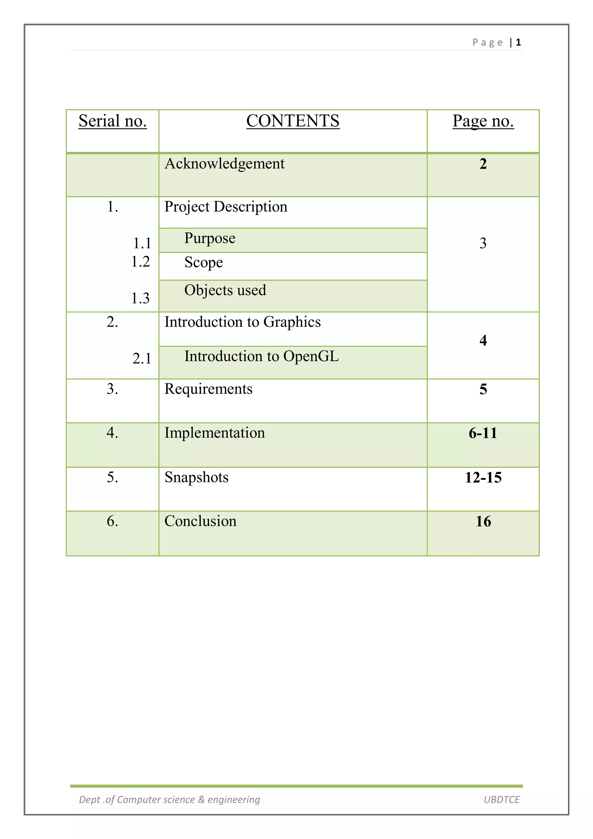 CG mini project | PDF