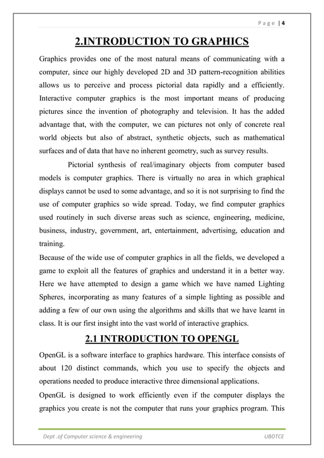 CG mini project | PDF | 3-D Graphics | Computer Software and Applications