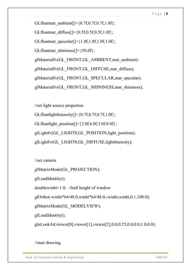 CG mini project | PDF | 3-D Graphics | Computer Software and Applications
