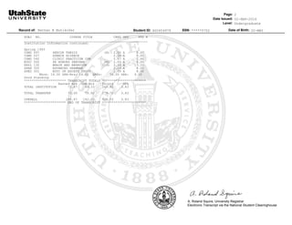 USU Transcripts--Nate Butikofer | PDF