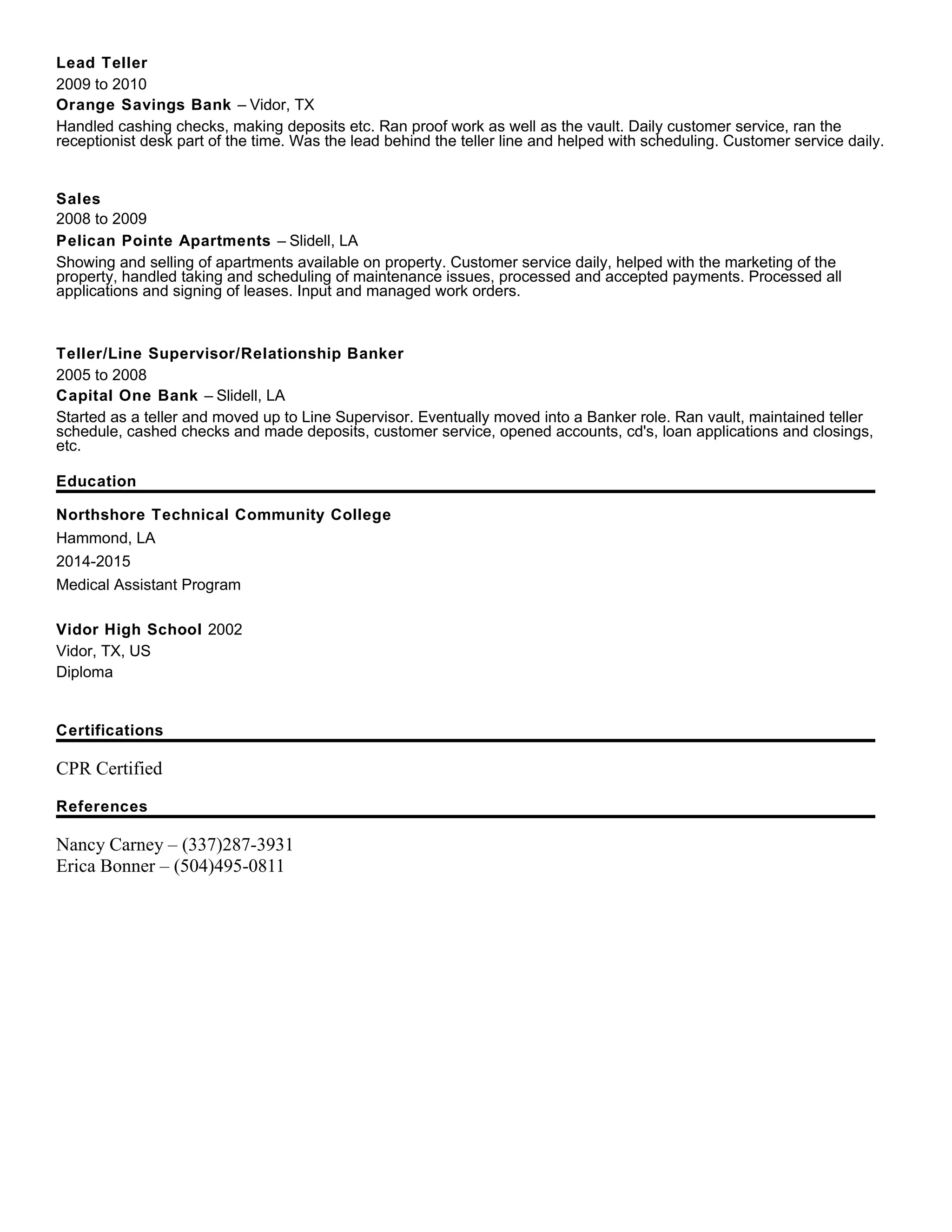 Allison Englade Resume | RTF