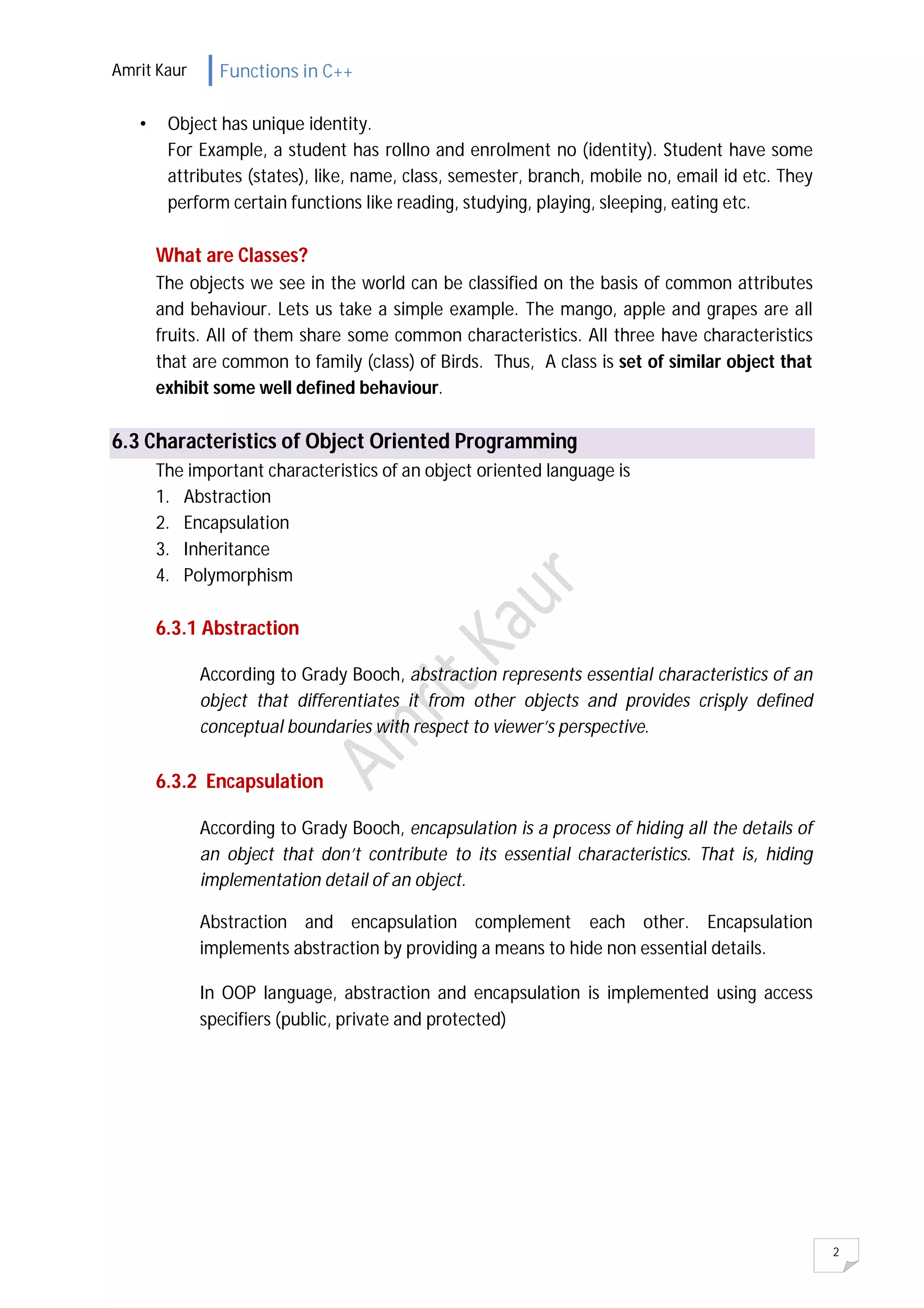 Chapter 6 OOPS Concept | PDF | Programming Languages | Computing