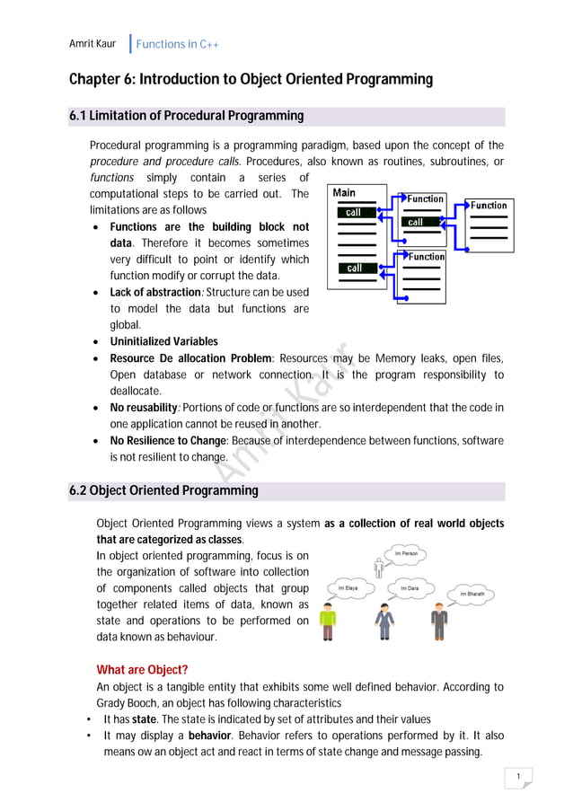 Chapter 6 OOPS Concept | PDF | Programming Languages | Computing