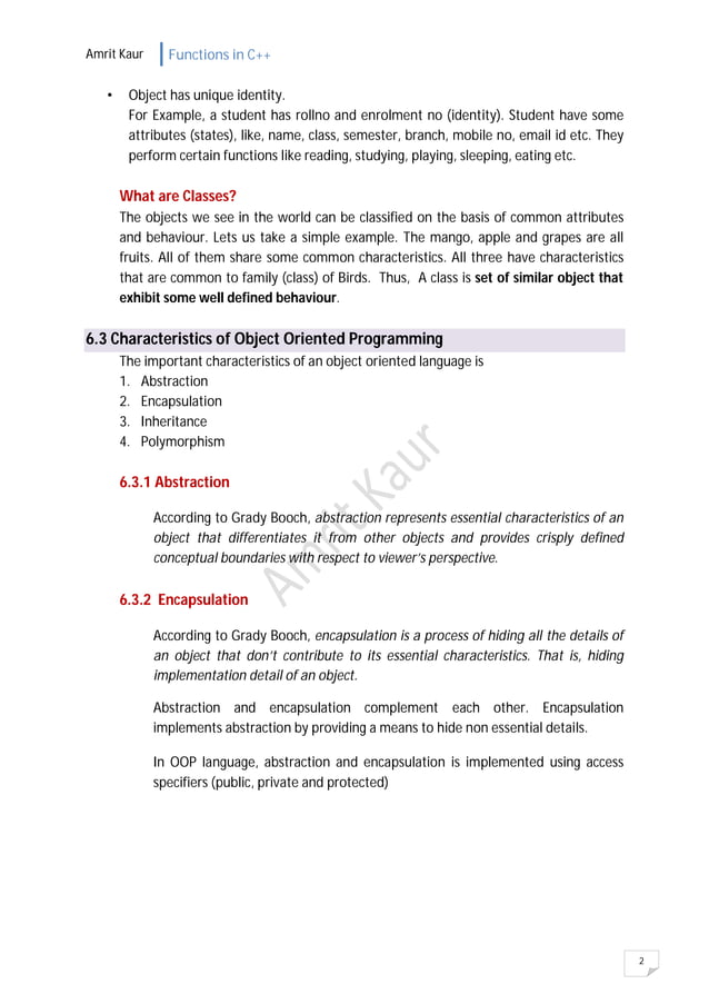 Chapter 6 OOPS Concept | PDF | Programming Languages | Computing