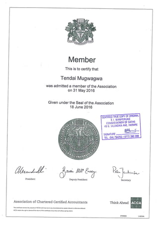 ACCA Membership Certified | PDF