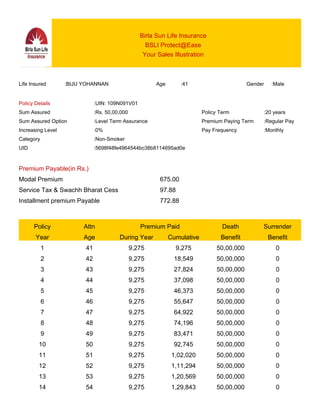 Illustration_BSL TERM PLAN-BIJU2016 | PDF