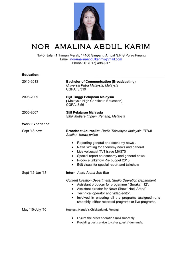 resume update lina | PDF