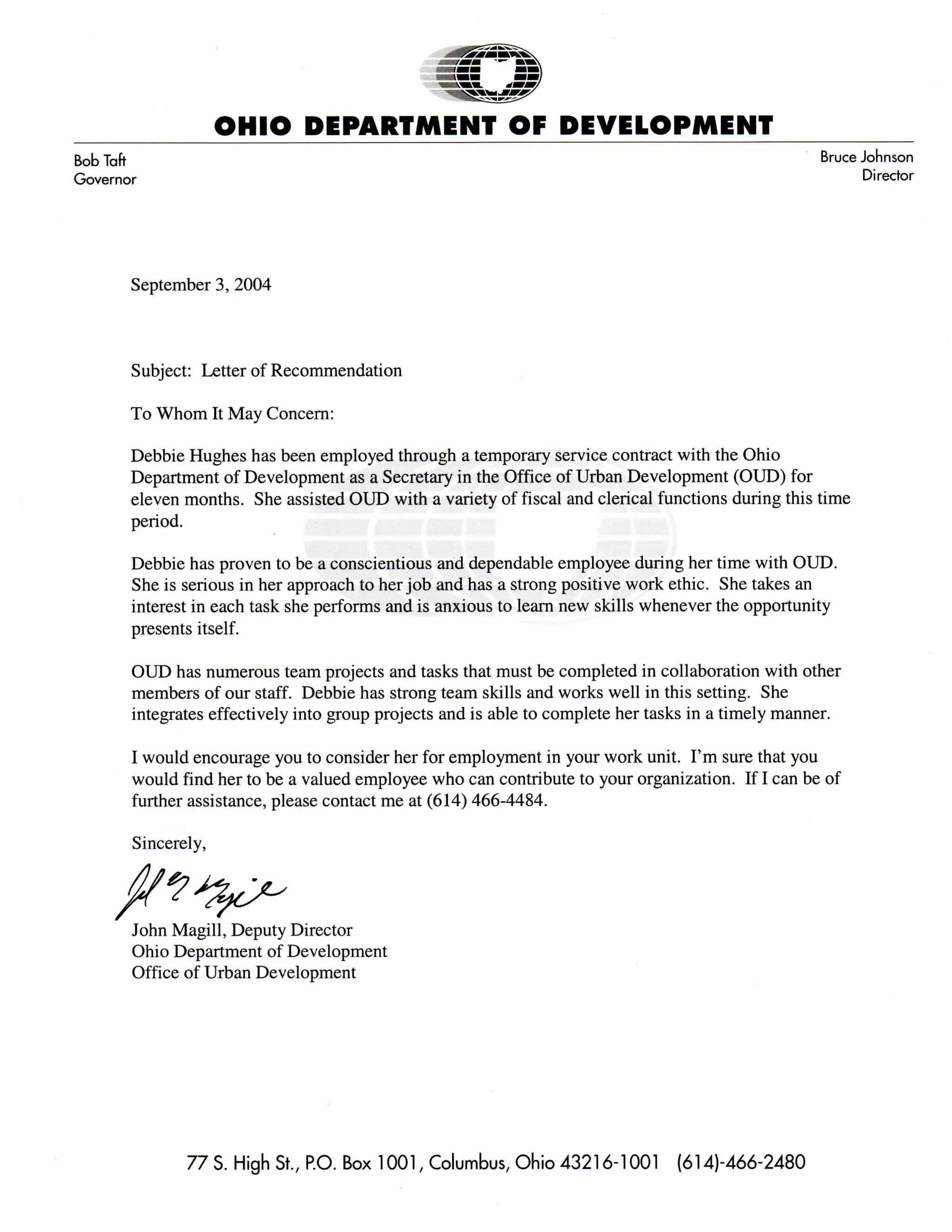 Office of Urban Development Letter of Recommendation | PDF | Business ...