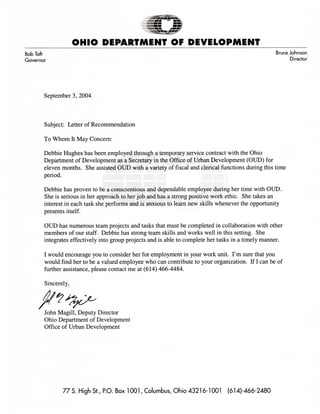 Office of Urban Development Letter of Recommendation | PDF