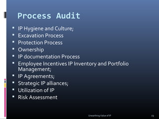 Intellectual Property: Unearthing value of IP / A presentation by Dr ...