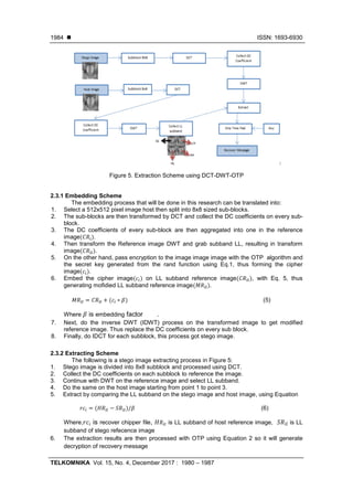 A Good Performance OTP Encryption Image based on DCT-DWT Steganography | PDF