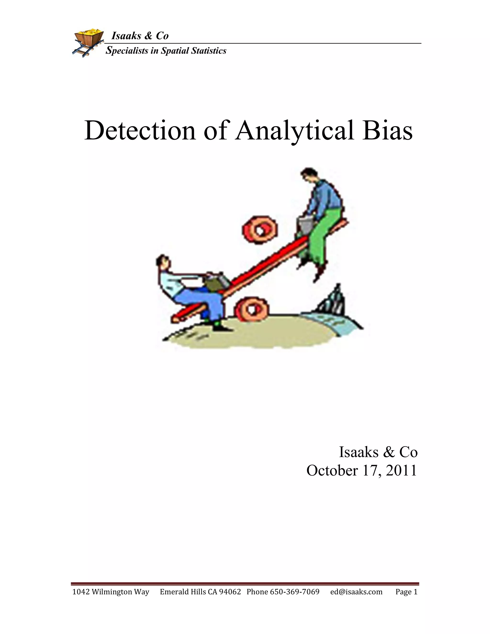 Detecting Analytical Bias - Isaaks | PDF