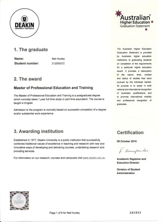 Master of Professional Education and Training | PDF