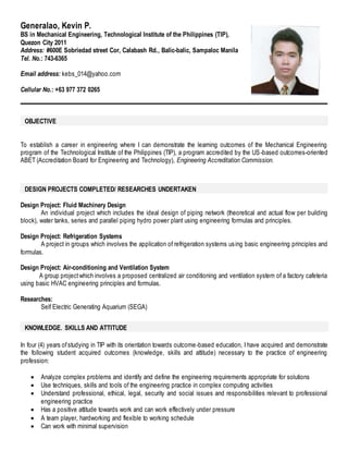 Resume Sample Format For Ojt