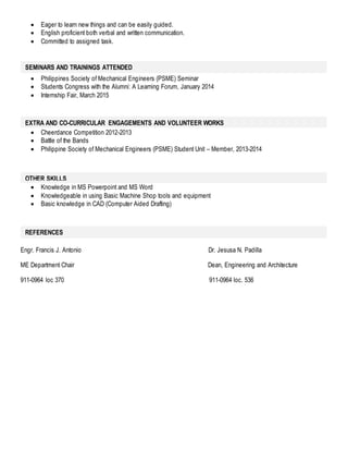Resume Sample For Ojt
