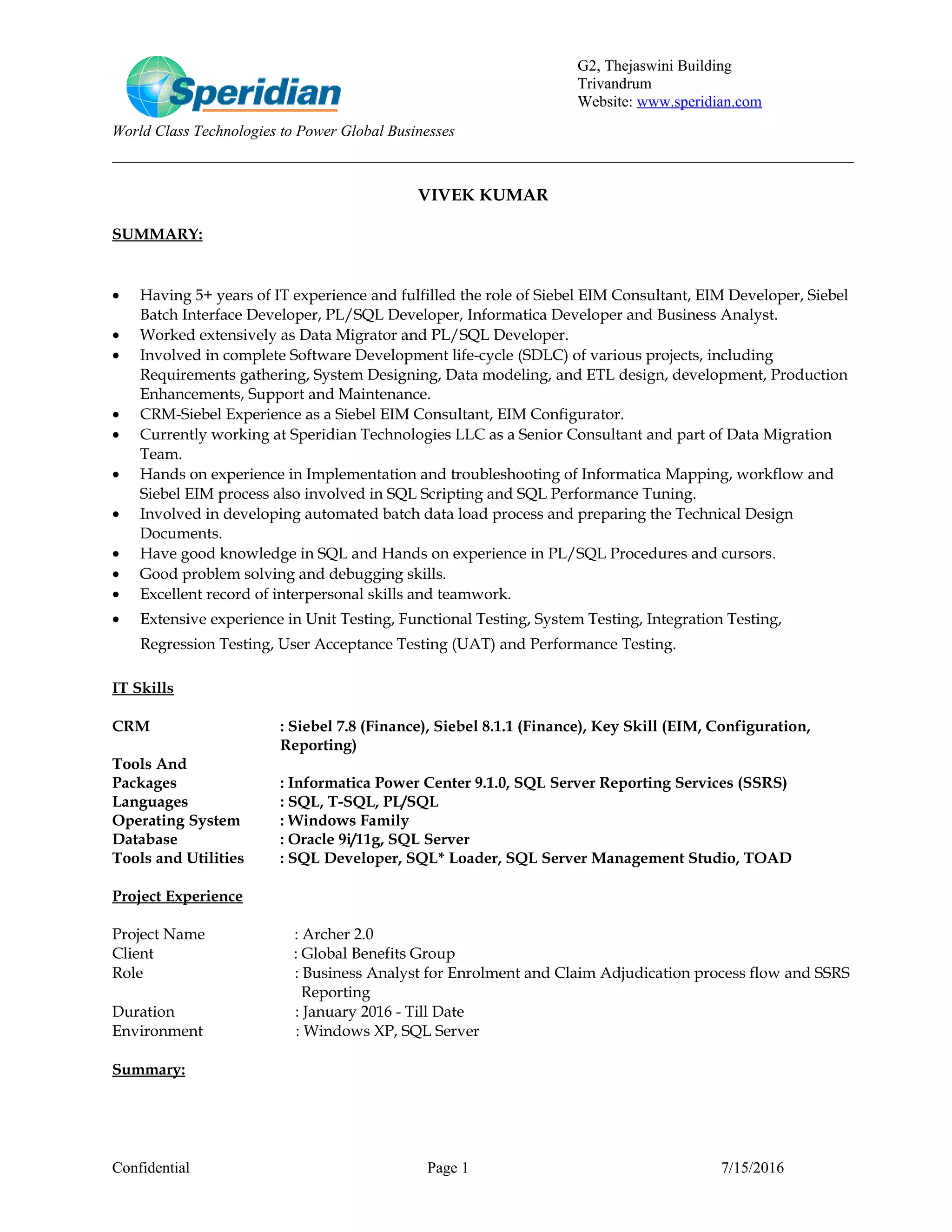 SP1740_Vivek Kumar_Speridian | DOC