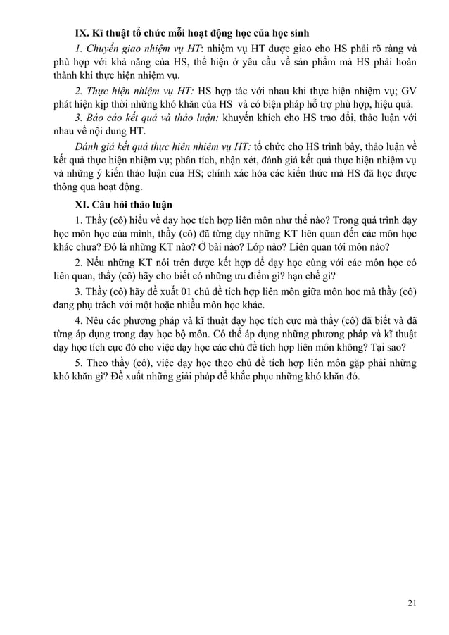 TÀI LIỆU TẬP HUẤN PHƯƠNG PHÁP GIẢNG LỒNG GHÉP GIÁO DỤC QUỐC PHÒNG VÀ AN NINH TRONG TRƯỜNG TIỂU ...