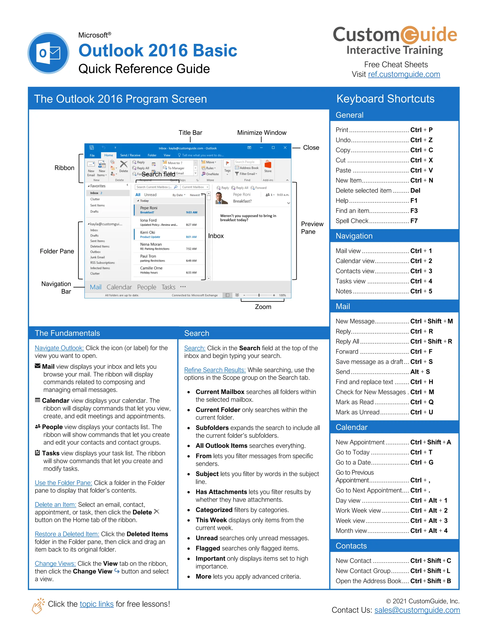 Outlook 2016 Basic - Quick Reference.pdf