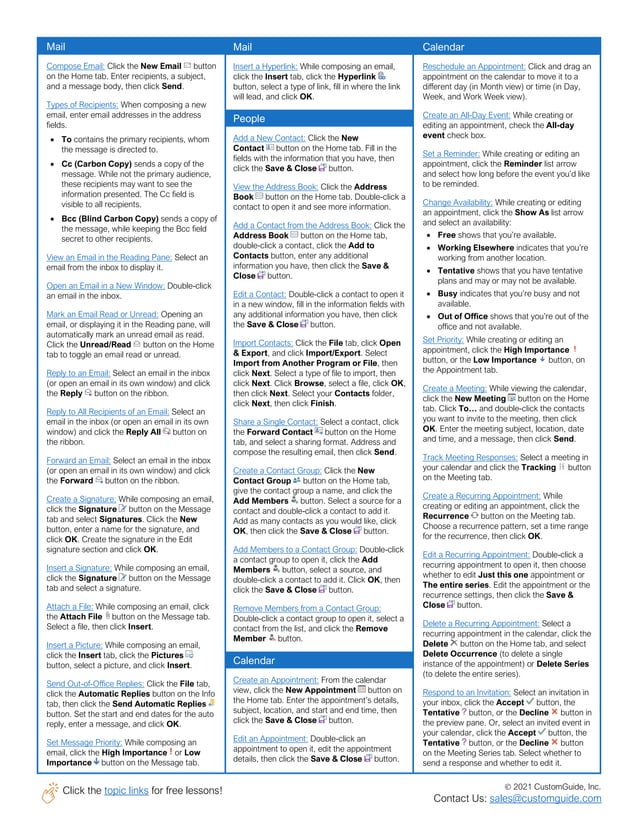 Outlook 2016 Basic - Quick Reference.pdf