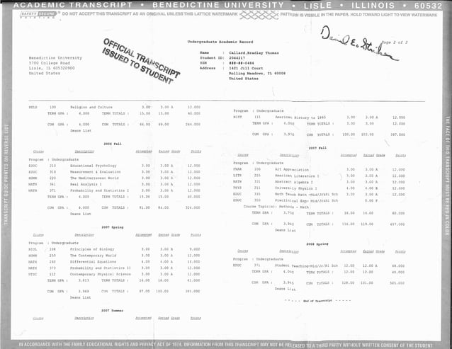 4. Offical Transcripts