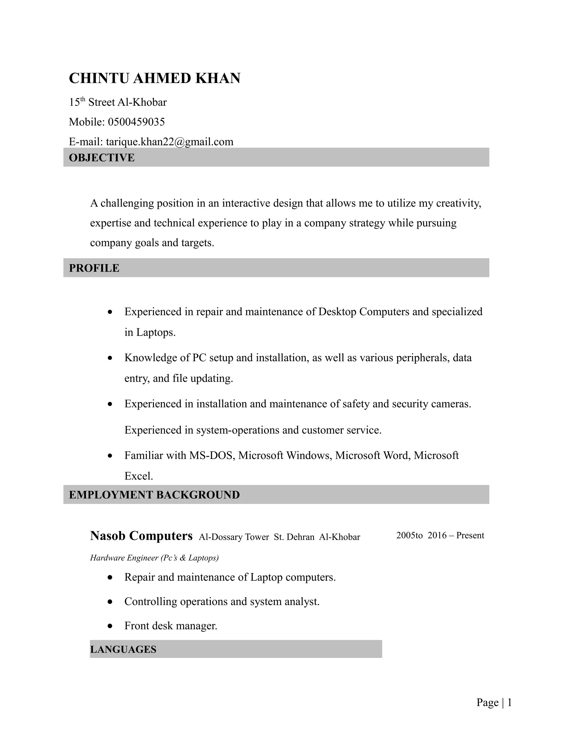 khan | DOC | Computing | Technology & Computing