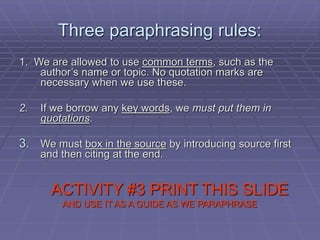 paraphrasing | PPT