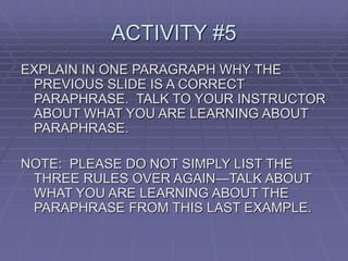 paraphrasing | PPT