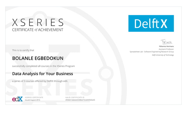 XSeries Certificate _ edX Credentials | PDF