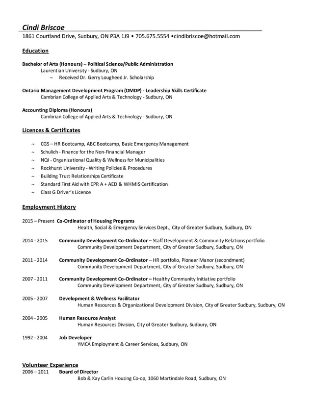 Cindi Briscoe_CV3 | PDF