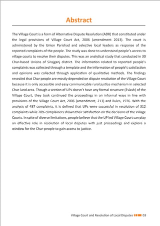 CUB-Village Court Study | PDF