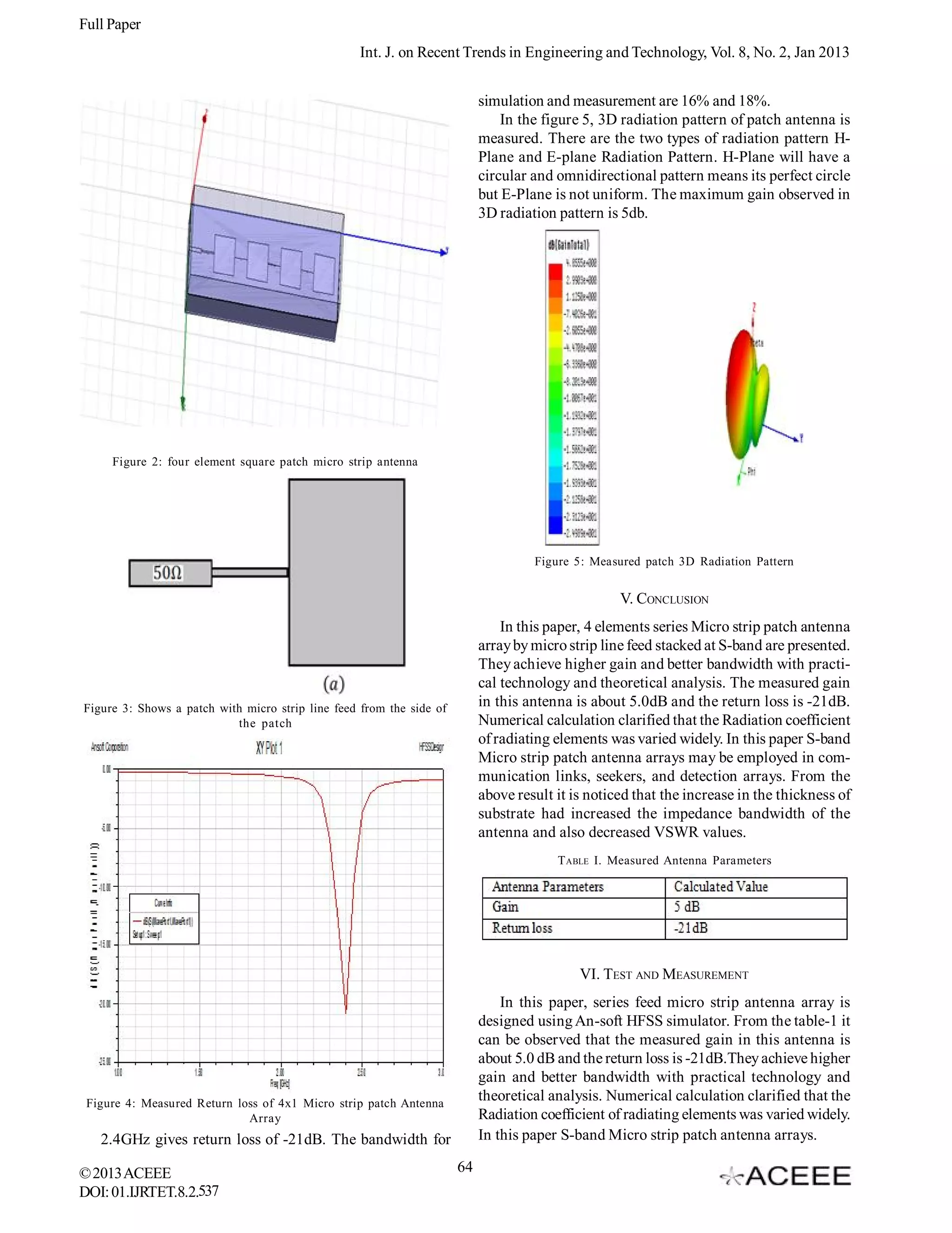 Design of Series Feed Microstrip Patch Antenna Array using HFSS Simulator | PDF | Physics | Science