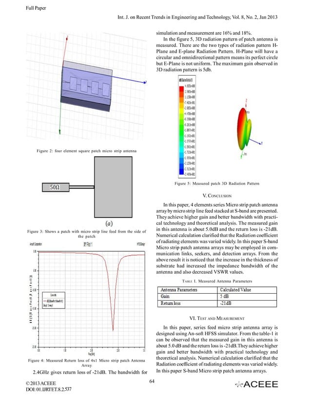 Design of Series Feed Microstrip Patch Antenna Array using HFSS Simulator | PDF | Physics | Science
