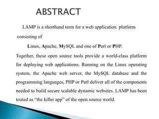 LAMP TECHNOLOGY BY SAIKIRAN PANJALA | PPTX