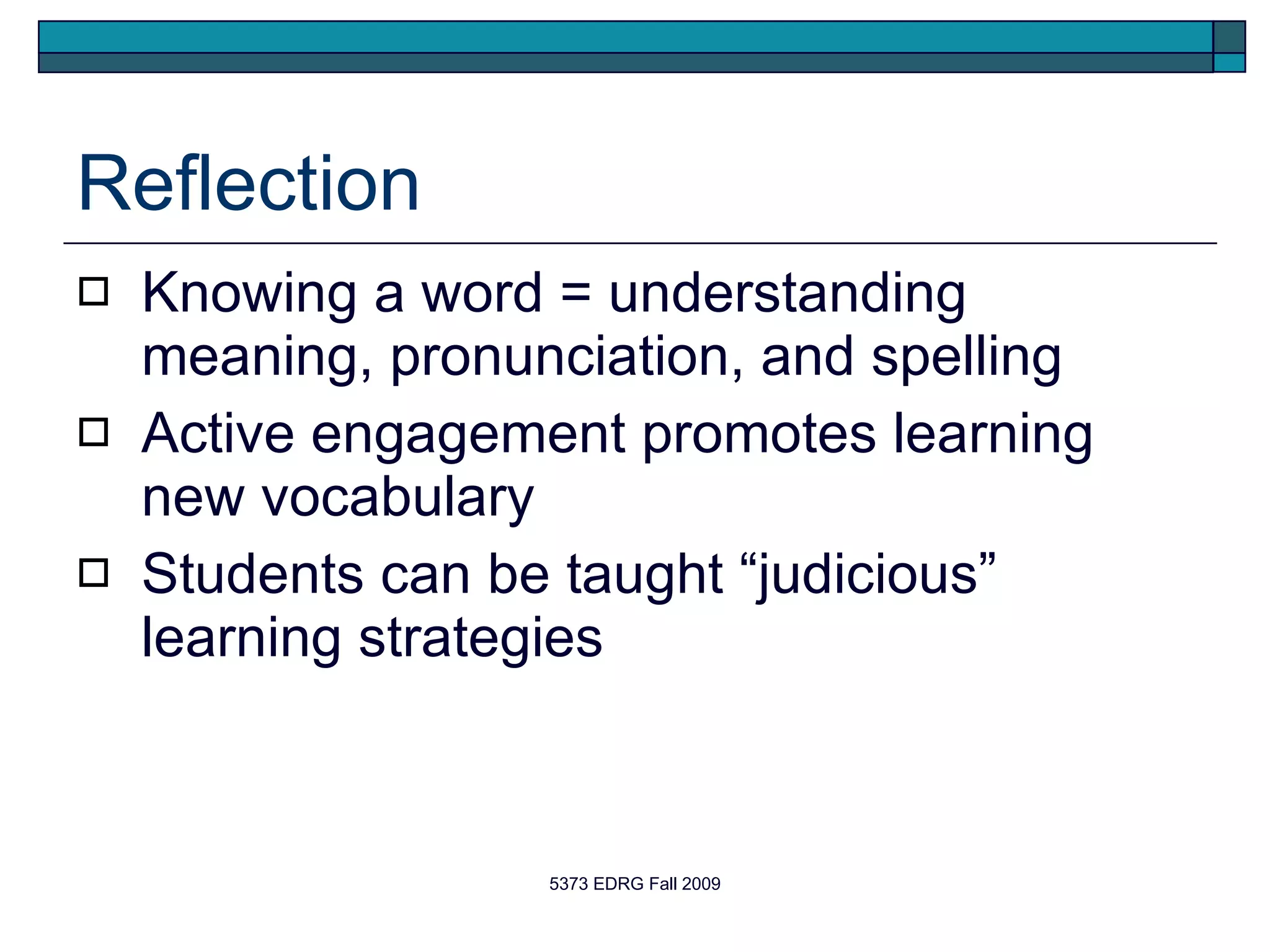Actively Engaging Middle School Students with Words | PPT