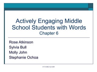 Actively Engaging Middle School Students with Words | PPT