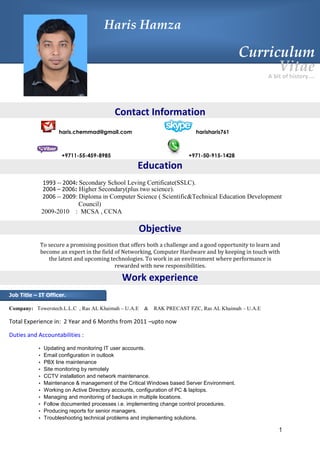 Haris Hamza- Resume | PDF