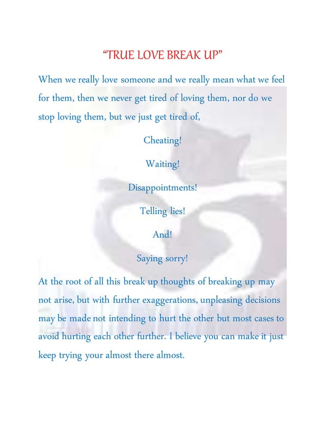 BREAK UP | DOCX