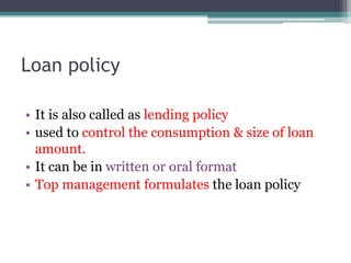 Loan policy | PPTX