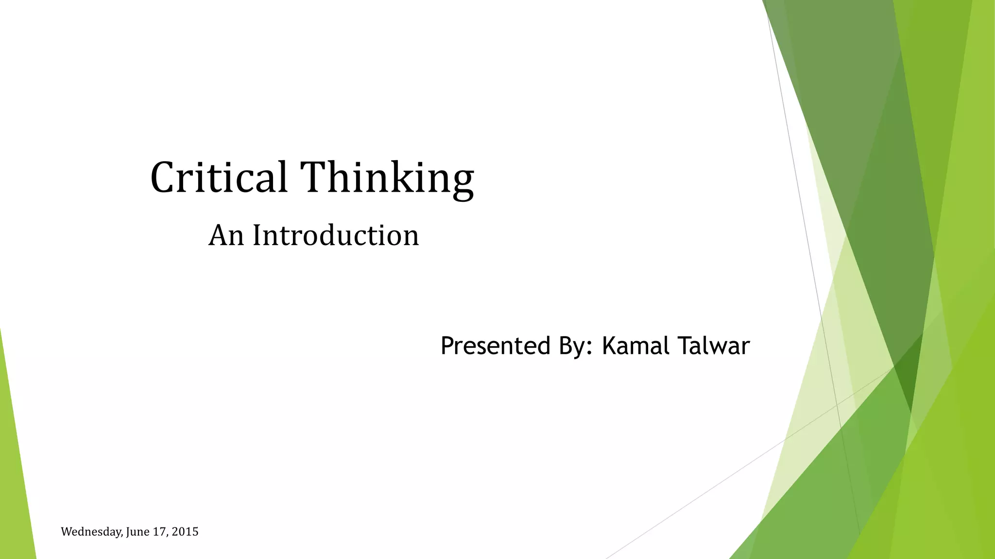 Critical Thinking | PPTX