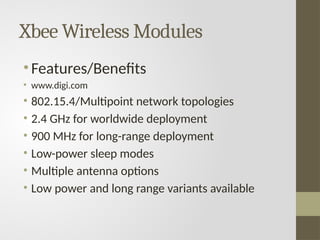 zigbee networks using xbee modules for wsn | PPT