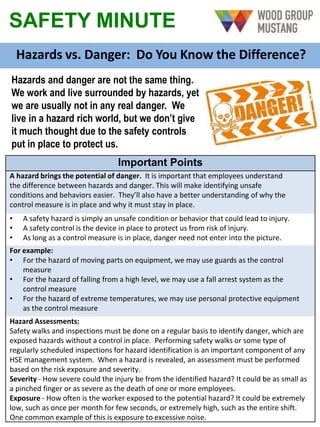 Hazards vs. Danger - Do You Know the Difference | PPTX