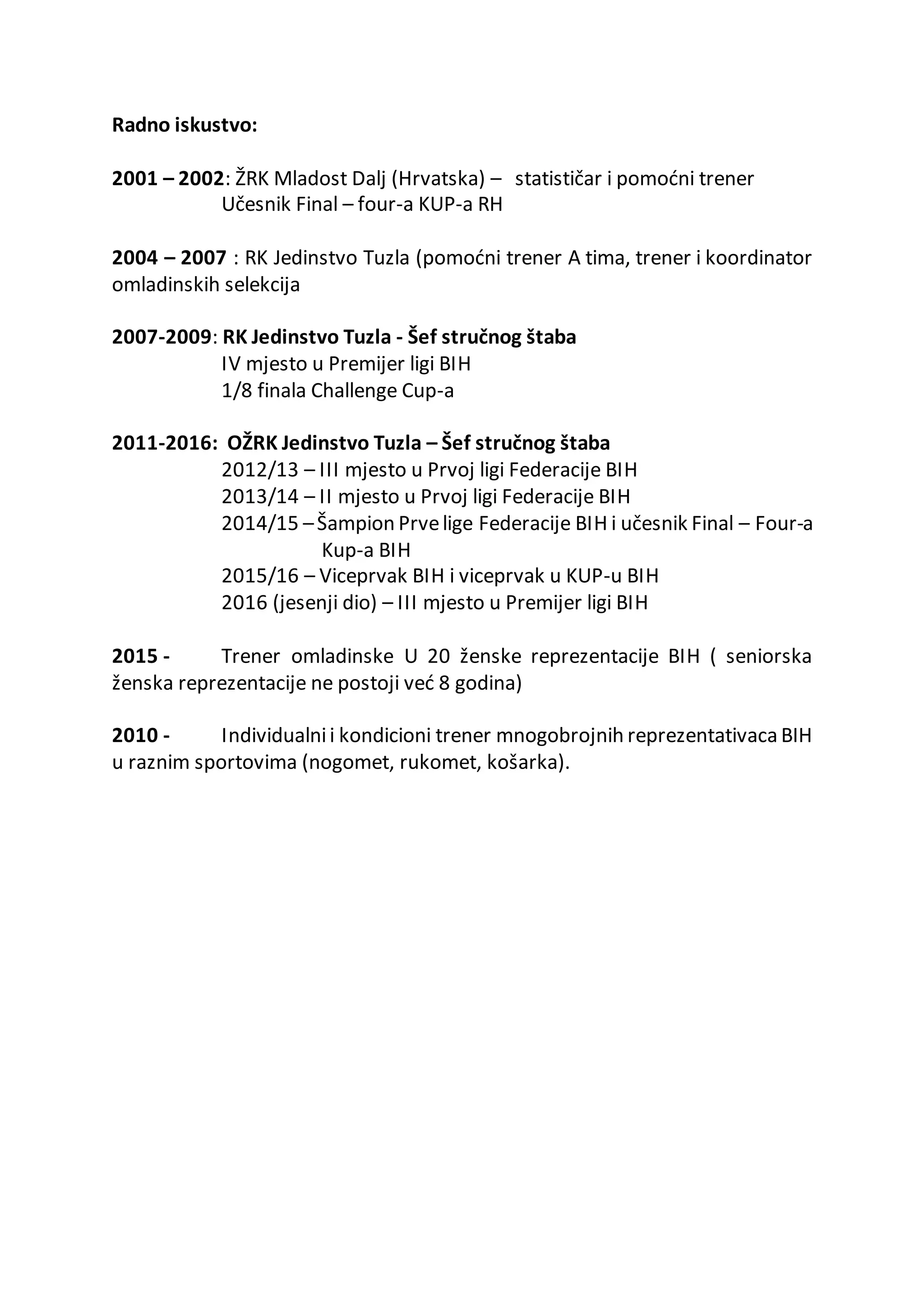 CV Zvjezdan Tomić | PDF