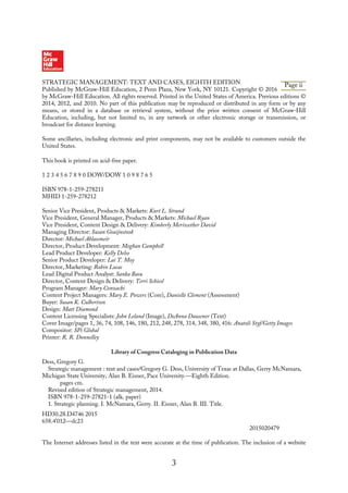 Strategic Management Text and Cases Gregory G. Dess | PDF