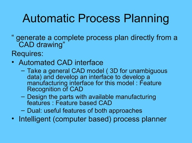 computer aided process planning and cost estimation | PPT